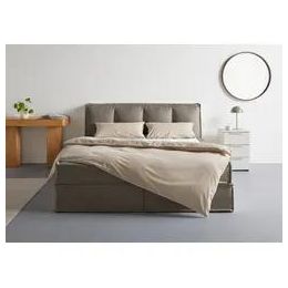 Boxspringbett "Addyson", beige (stone), B:190cm L:230cm, 100% POLYESTER (PES), LeGer Home by Lena Gercke, Komplettbetten, Boxspringbett, Boxspringbett inkl. Topper, 2 Matratzen