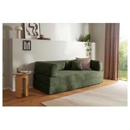 Schlafsofa HOMSY BY ANA JOHNSON "Folda Dauerschl&auml;fer, B: 206 cm, Liegefl. 181x198 cm", gr&uuml;n, B:206cm H:72cm T:94cm, Sofas, Schlafsofa, mit Bett-/Schlaffunktion, inkl. 1x Zierkissen, Tonnentaschenfederkern