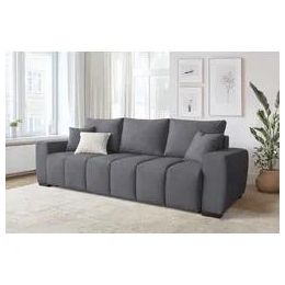 Schlafsofa Home Affaire "Bello, B: 239 cm, Liegefl. 142x194 cm", anthrazit, B:239cm, 100% Polyester, Sofas, Schlafsofa, Bettfunktion, Bettkasten & 2 Zierkissen, Federkern