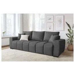 Schlafsofa Home Affaire "Bello, B: 239 cm, Liegefl. 142x194 cm", schwarz, B:239cm, 100% Polyester, Sofas, Schlafsofa, Bettfunktion, Bettkasten & 2 Zierkissen, Federkern