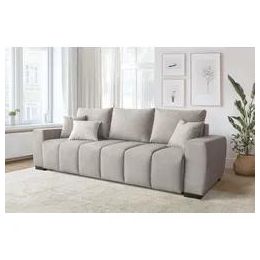 Schlafsofa Home Affaire "Bello, B: 239 cm, Liegefl. 142x194 cm", taupe, B:239cm, 100% Polyester, Sofas, Schlafsofa, Bettfunktion, Bettkasten & 2 Zierkissen, Federkern