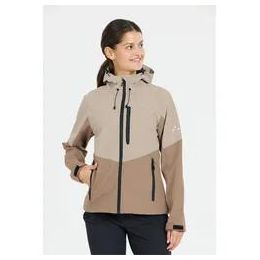 Softshelljacke WHISTLER "Rosea V2", Damen, Gr. 46, beige, braun, 100% Polyester, unifarben, normal, hoch geschlossener Ausschnitt, Jacken Softshelljacke, mit wasserabweisender Beschichtung