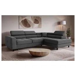 Ecksofa OTTO HOME "AADEN Schlafsofa 254 cm - OTTO. Verl&auml;ssliche Qualit&auml;t.", schwarz, B:254cm H:90cm T:199cm, 100% Polyester, Sofas, Ecksofa, mit Bettfunktion, Bettkasten, Kopfst&uuml;tzen, rechts/links bestellbar, Topseller
