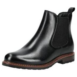 Stiefelette Tamaris "Tamaris Stiefelette Leder/Textil", Damen, Gr. 37, schwarz, Leder, Textil, Schuhe Stiefelette