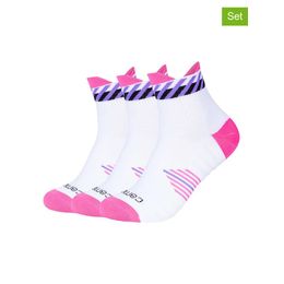 Camano 3er-Set: Sportsocken in Wei&szlig;/ Pink - 50% | Gr&ouml;&szlig;e 35-38 | Damen-outdoor-ausruestung