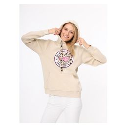 Zwillingsherz Hoodie "Kelly" in Hellbraun - 52% | Gr&ouml;&szlig;e L/XL | Damen-sweatshirts-jacken