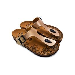 Calceo Zehentrenner in Gold - 76% | Gr&ouml;&szlig;e 41 | Damen-sandalen