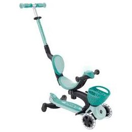 Tretroller Globber "GO-UP BABY 360 LIGHTS, mit Leuchtrollen und Leuchtmodul", gr&uuml;n (mint), Roller, KinderB:30cm L:75cm, Aufsitzrad, Laufrad und Scooter in Einem, B:30cm L:75cm