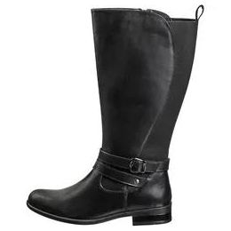 Weitschaftstiefel sheego, Damen, Gr. 42, XL-Schaft, schwarz, Leder, Schuhe Weitschaftstiefel