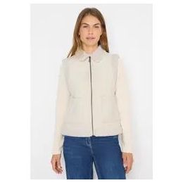 Fellweste Cecil, Damen, Gr. XXL (46), light greige, Stoff, Obermaterial: 100% Polyester; Futter: 100% Polyester, unifarben, comfort fit normal, ohne Ausschnitt, Westen, mit aufgen&auml;hten Taschen