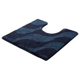 Badematte Kleine Wolke "&raquo;Onda&laquo;", navy, H:15mm, Polyacryl, Badematten, Badematte, Badteppich, modernes Ton in Ton Wellendesign, flauschig