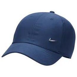 Baseball Cap Nike SPORTSWEAR "U NK DF CLUB CAP U CB MTSWSH L", Damen, Gr. L (60/62), blau (midnight navy, metallic silber), Obermaterial: 100% Polyester, Caps, mit gebogenem Schirm, mit Metall-Swoosh-Logo, mittelhohe Passform