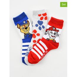 Disney Paw Patrol 3er-Set: Socken "Paw Patrol" in Blau/ Rot/ Wei&szlig; - 14% | Gr&ouml;&szlig;e 23-26 | Babysocken-strumpfhosen