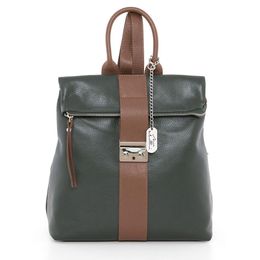 Anna Morellini Leder-Rucksack "Azaela" in Oliv/ Braun - (B)30 x (H)31 x (T)11 cm - 72% | Damen-taschen