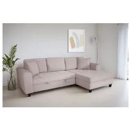 Ecksofa TRENDS BY HG "Moritz L-Form, B: 265 cm", b803 zoom 19 dove, B:265cm H:86cm T:150cm, 92% Polyester;8% Nylon, Sofas, Ecksofa, mit Bettfunktion, Bettkasten & Zierkissen