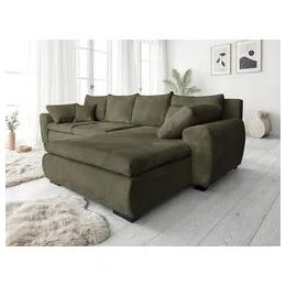 Ecksofa Home Affaire "Cara Mia L-Form, B: 325 cm - OTTO. Verl&auml;ssliche Qualit&auml;t.", olive, B:325cm H:87cm T:183cm, Luxus-Microfaser Vintageoptik (100% Polyester);Microfaser Antiklederoptik (100% Polyester), Sofas, Ecksofa, 4 Zierkissen, optional Bettfunktion & Bettkasten, Topseller