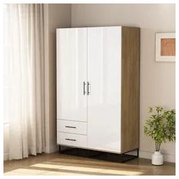 Kleiderschrank OTTO HOME "Luca Kommode Schrank Schlafzimmer", wei&szlig;, B:120cm H:200cm T:52cm, FSC-zertifizierter Holzwerkstoff, Schr&auml;nke, Kleiderschrank, Schlafzimmerschrank mit 2 T&uuml;ren und 2 Schubladen, Breite 120cm