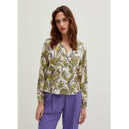 Stefanel Bluse in Wei&szlig;/ Gelb/ Lila - 82% | Gr&ouml;&szlig;e 38 | Damen-blusen