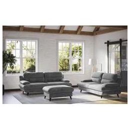 2,5-Sitzer COTTA "Pike, B: 198 cm", iron, B:198cm H:90cm T:95cm, 92% POLYESTER (PES) / 8% POLYAMID (PA), Sofas, mit Metallf&uuml;&szlig;e, wahlweise auch in Echtleder