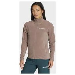Fleecejacke Adidas TERREX "W MT ESS FZ FL", Damen, Gr. S, trabrn, Obermaterial: 100% Polyester, normal, Jacken Fleecejacke