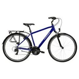 Trekkingrad KROSS "Herren-Trekkingrad 28" Trans 1.0 Blau 21 G&auml;nge" Gr. 53, blau, schwarz, Fahrr&auml;der, Herren, 53cm, 28 Zoll (71,12cm) hinten: 28 Zoll (71,12cm)