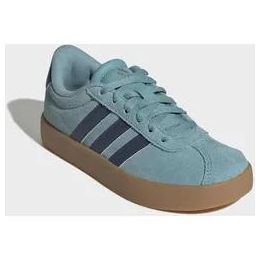 Sneaker Adidas SPORTSWEAR "VL COURT 3.0", M&auml;dchen, Gr. 32, mint ton, preloved ink, silber metallic, Leder, Synthetik, Schuhe Sneaker, inspiriert vom Design des Adidas samba, f&uuml;r Kinder & Jugendliche