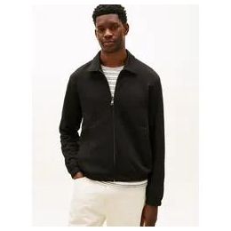 Sweatjacke Tommy Hilfiger "ESSENTIAL TERRY IVY", Herren, Gr. M, schwarz, Sweatware, Obermaterial: 100% Baumwolle, regular fit normal, Rippb&uuml;ndchen, Sweatjacken Sweatjacke