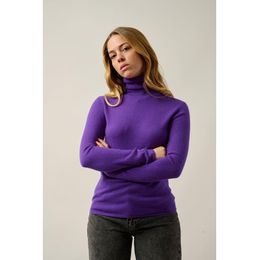 AUTHENTIC CASHMERE Kaschmir-Rollkragenpullover "Bise" in Lila - 66% | Gr&ouml;&szlig;e M | Damen-pullover-cardigans