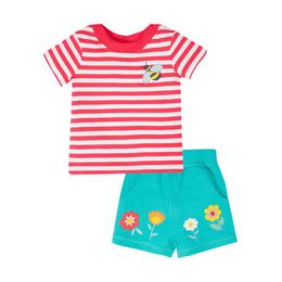 frugi 2tlg. Outfit "Easy On" in T&uuml;rkis/ Rot - 45% | Gr&ouml;&szlig;e 50-62 | Baby-shirts
