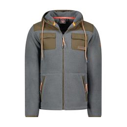 Canadian Peak Fleecejacke "Toulouseak" in Khaki/ Grau - 74% | Gr&ouml;&szlig;e S | Herren-pullover-sport
