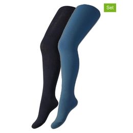 Camano 2er-Set: Strumpfhosen in Blau/ Schwarz - 43% | Gr&ouml;&szlig;e 152-164 | Babysocken-strumpfhosen