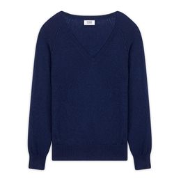 AUTHENTIC CASHMERE Kachmir-Pullover "Giusalet" in Dunkelblau - 65% | Gr&ouml;&szlig;e XL | Damen-pullover-cardigans