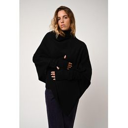 AUTHENTIC CASHMERE Kaschmir-Poncho "Meryl" in Schwarz - 64% | Gr&ouml;&szlig;e L | Damenjacken