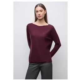 Rundhalspullover Street One, Damen, Gr. 38, wildberry rot, Stoff, 30% Polyester, 29% Polyacryl, 21% Viskose, 20% Nylon, unifarben, normal normal, U-Boot-Ausschnitt, Rollsaum, Pullover Rundhalspullover, aus Feinstrick