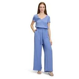 Overall Vera Mont "Damen unifarben", Damen, Gr. 44, Normalgr&ouml;&szlig;en, blau (blau viola), Obermaterial: 100% Polyester, tailliert, V-Ausschnitt, Overalls Overall, Design