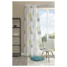 Vorhang Home Wohnideen "RAWLINS" Gr. 3, gr&uuml;n, B:140cm H:225cm, Voile, Polyester, Gardinen, Zugbandschal RAWLINS bedruckt