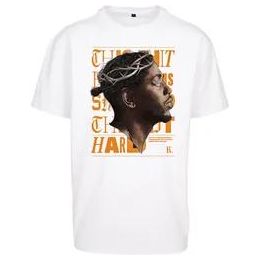 MT Upscale T-Shirt "Upscale by Mister Tee Herren K-Dot Oversize Tee", Damen, Gr. 4XL, wei&szlig;, 100% Baumwolle, UPSCALE BY MISTER TEE, unifarben, oversize, Rundhals, Shirts T-Shirt
