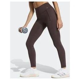 Trainingstights Adidas PERFORMANCE "OPTIME WORKOUT FULL LENGTH LEGGINGS", Damen, Gr. M, N-Gr, aurora coffee, normal, gr., Obermaterial: 73% Polyester, 27% Elasthan, Hosen