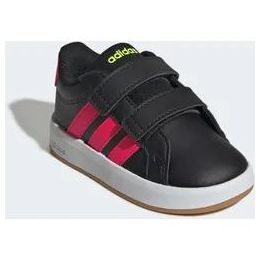 Sneaker Adidas SPORTSWEAR "GRAND COURT 3.0 KIDS", M&auml;dchen, Gr. 21, core schwarz, lucid rot, lucid lemon, Synthetik, Textil, Schuhe Sneaker, f&uuml;r Kinder