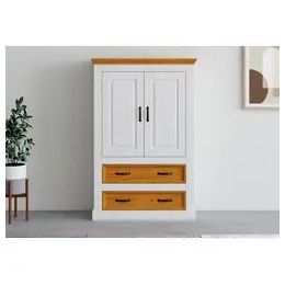 W&auml;scheschrank OTTO HOME "Selma", wei&szlig; (wei&szlig;, gebeizt), B:85cm H:130cm T:38cm, Massivholz, Schr&auml;nke, mit 2 T&uuml;ren und 2 Schubladen