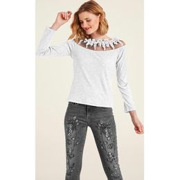 Heine Longsleeve in Wei&szlig; - 51% | Gr&ouml;&szlig;e 42 | Damen-tops