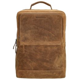HIDE & STITCHES Leder-Rucksack in Hellbraun - (B)30 x (H)40 x (T)10 cm - 58% | Damen-taschen