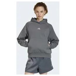 Kapuzensweatshirt Adidas SPORTSWEAR "STADIUM HOODIE", Damen, Gr. XXL, grau six, st tropic bloom, ch solid grau, Obermaterial: 75% Baumwolle, 25% Polyester, angesetztes B&uuml;ndchen, Sweatshirts