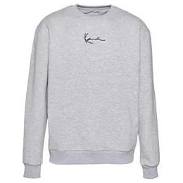 Sweater Karl Kani "Karl Kani Herren KKMQ12003 KK Signature Crew", Herren, Gr. XXS, grau, schwarz, 75% Baumwolle, 20% Polyester, 5% Viskose, Rundhals, Sweatshirts Sweater