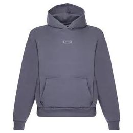 Kapuzensweatshirt DROPSIZE "Dropsize HEAVY OVERSIZE MIDDLE RUBBER PATCH HOODIE", Herren, Gr. S, steelgrau, 70% Baumwolle, 30% Polyester, Sweatshirts