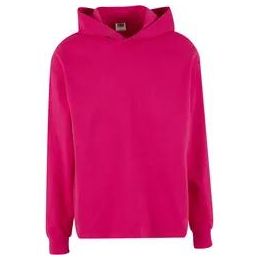 Kapuzenpullover Urban Classics "Urban Classics Herren Organic Loose Hoody", Herren, Gr. L, hibiskuspink, 100% Baumwolle, unifarben, oversize, ohne Ausschnitt, Pullover Kapuzenpullover