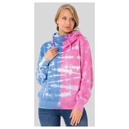 Cipo & Baxx Sweatshirt CIPO & BAXX "SWEATSHIRT", Damen, Gr. XL, blau (blaupink), 100% Baumwolle, bedruckt, Basic, regular fit normal, Sweatshirts Sweatshirt, zweifarbigen Batik-Look