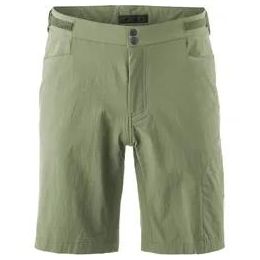 Fahrradhose Gonso "Adventure Shorts M", Herren, Gr. 4XL, Normalgr&ouml;&szlig;en, gr&uuml;n (schilfgr&uuml;n), 90% Polyamid, 10% Elasthan, Hosen Fahrradhose, Herren Radhose mit einkn&ouml;pfbarer Radunterhose mit Sitzpolster