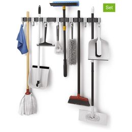 Metaltex 3er-Set: Besenleisten ''Hang-up'' in Grau - (B)21,5 x (H)4,5 x (T)5 cm - 40% | Weitere-haushaltshelfer