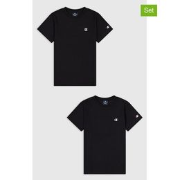 Champion 2er-Set: Shirt in Schwarz/ Dunkelblau - 47% | Gr&ouml;&szlig;e 122/128 | Kinder-oberteile